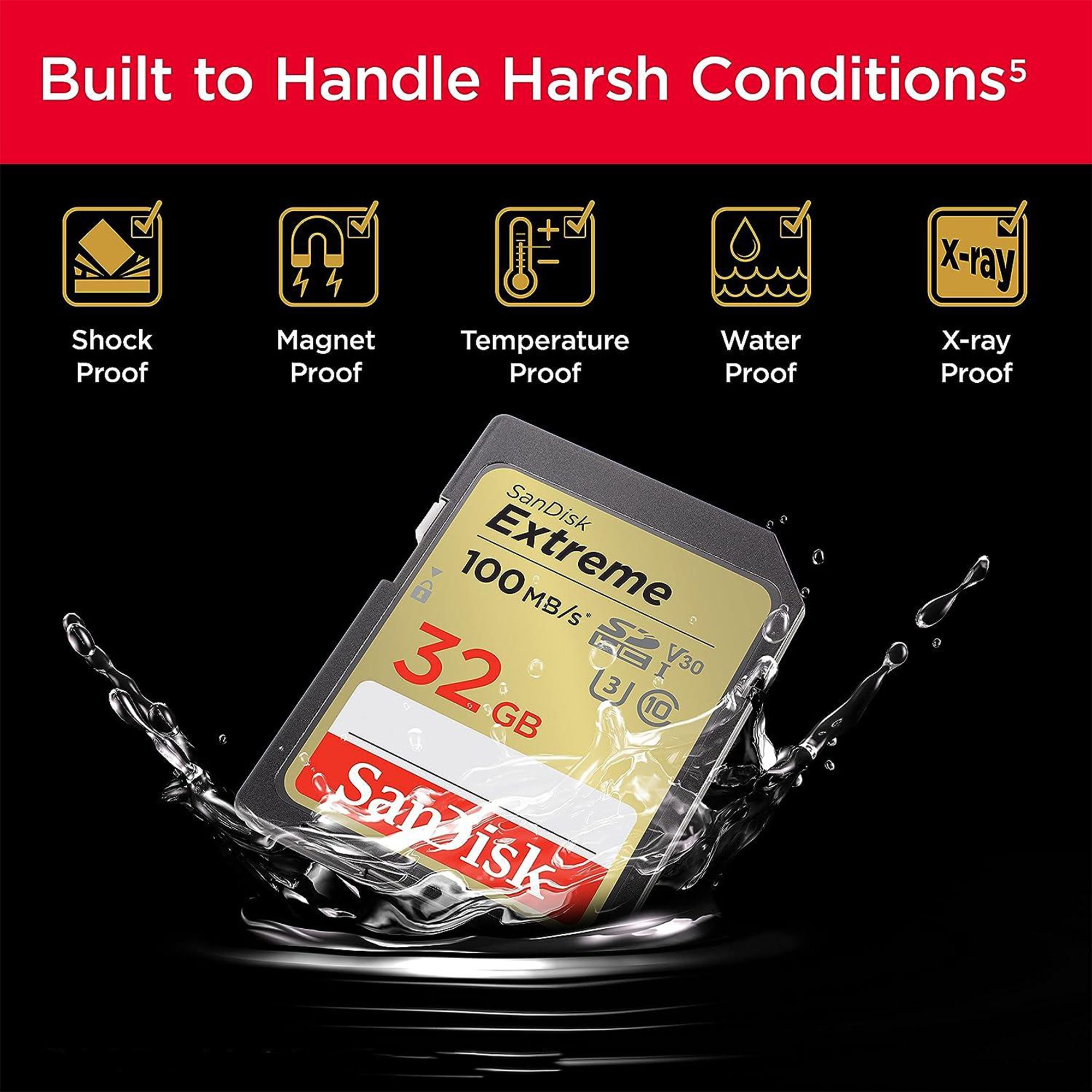SanDisk SDHC Card Extreme UHS-I V30 U3 - 32GB - Tapes